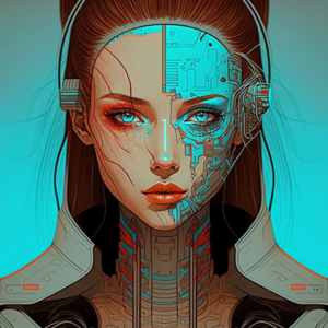 Young_woman._Face_half_woman_half_robot | Outils Froids